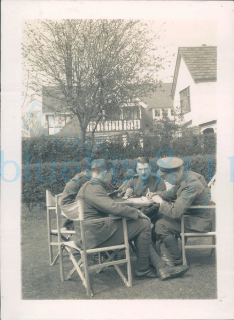 1930S LONDON RIFLE Brigade Soldiers planning Discussion 3x2" Orig photo ...