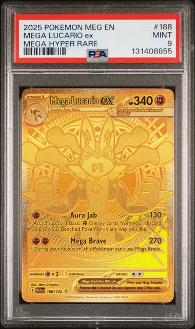 2025 POKEMON MEG En-Mega Evolution Mega Hyper Rare #188 Mega Lucario Ex ...
