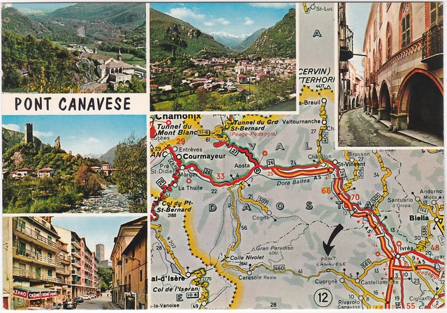 PONT CANAVESE - Torino - Cartolina Cartina Geografica - Vedutine -90297 ...