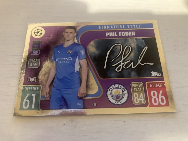 PHIL FODEN MANCHESTER City Signature Style Match Attax Card 2021 - 22 £ ...