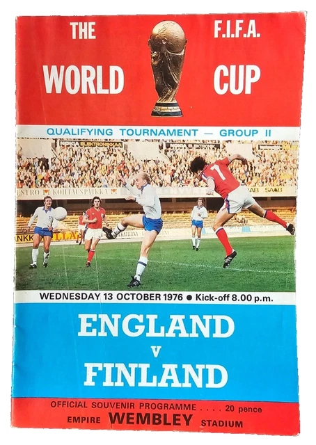 ENGLAND V FINLAND At Wembley 13/10/1976 World Cup Qualifying Group - 2 ...