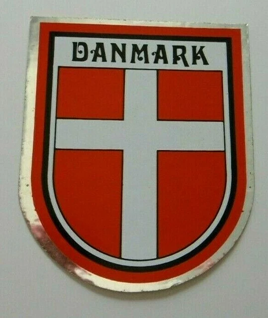 SOUVENIR-AUFKLEBER DANMARK DANIMARCA Bandiera Stemma Della 80er ...