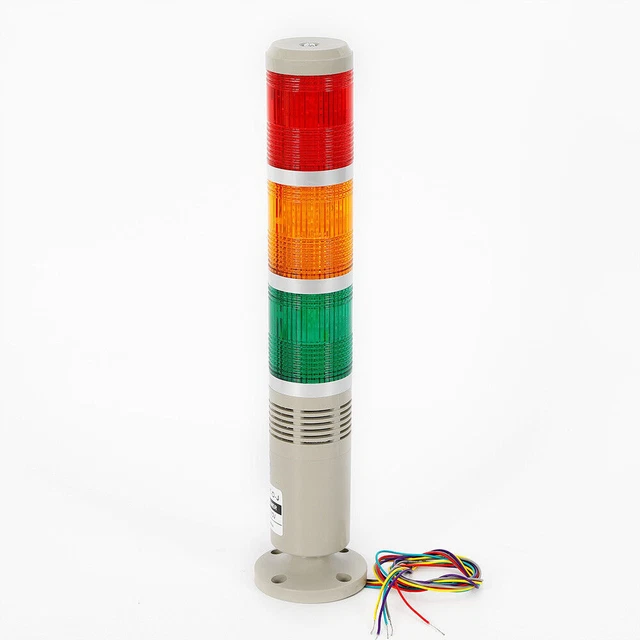 RED/GREEN/YELLOW LED STACK Light Alarm Warning Signal Buzzer Tower Lamp ...