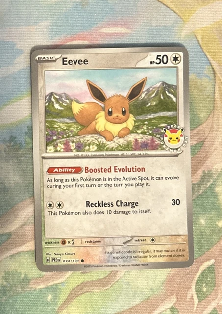 EEVEE PRISMATIC EVOLUTIONS 074/131 Holo Pokemon Day 2025 Stamped Promo ...