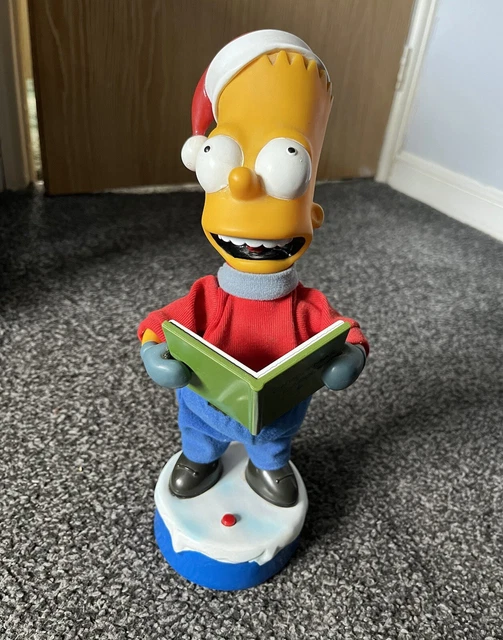 THE SIMPSONS CAROLING Bart Singing Christmas Gemmy Vinyl Figure Sound ...