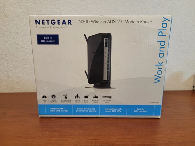 NETGEAR N300 WIRELESS ADSL 2+ Modem Router - TESTED $29.99 - PicClick