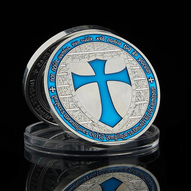 MASONIC BLUE KNIGHTS Templar Crusaders Commemorative Freemason Silver ...