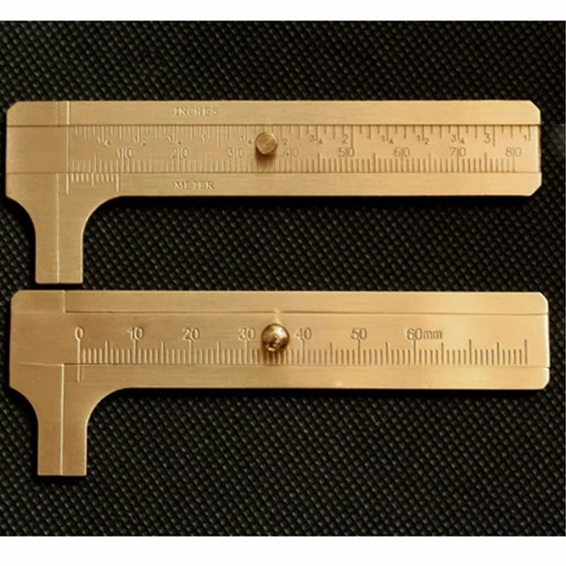 Solid Brass Sliding Gauge Double Scale Vernier Caliper Sliding