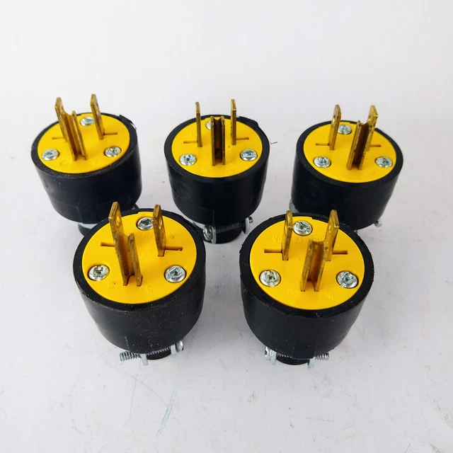 GE HEAVY DUTY Grounding Plugs w/ Metal Clamp 15A 125V for 3-Wire Cords ...