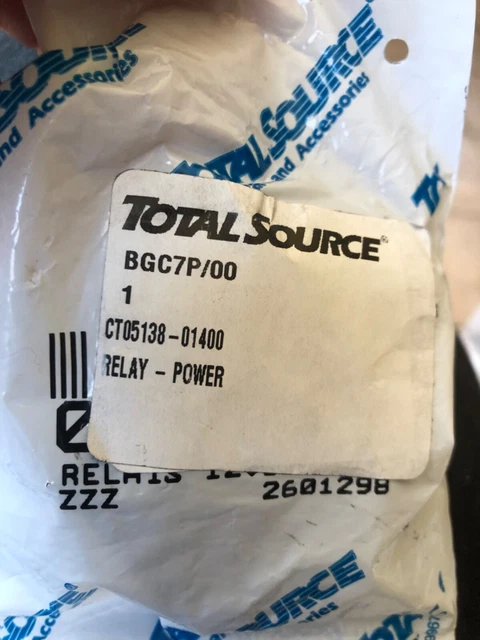 NEW CAT CATERPILLAR Forklift PARTS Relay, Power CT05138-01400 (BGC7P/00 ...