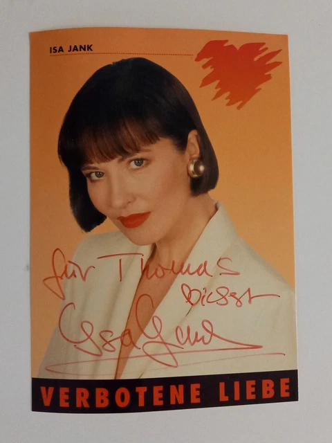 ISA JANK - Verbotene Liebe - original Autogramm - ca. 15x10cm ...