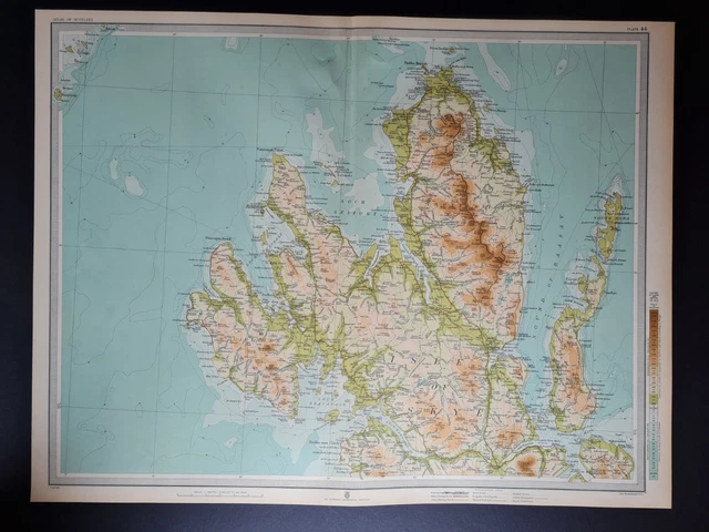 ANTIQUE 1912 MAP - Portree - Isle of Skye - Scotland - Bartholomew £29. ...