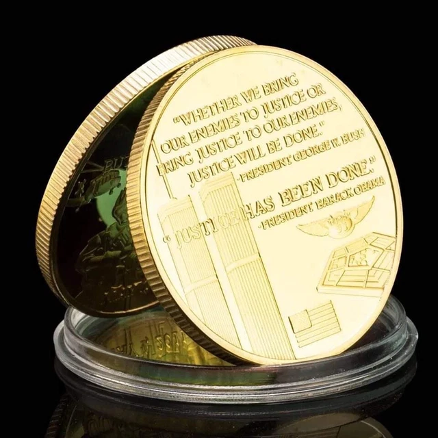 TWIN TOWERS WORLD Centre 9/11 Gold Plated Commemorative Coin & Capsule ...