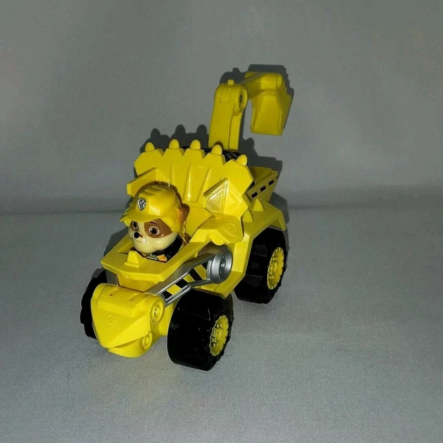 PAW PATROL DINO Rescue Rubble’s Deluxe Rev Up Vehicle Plastic Action ...