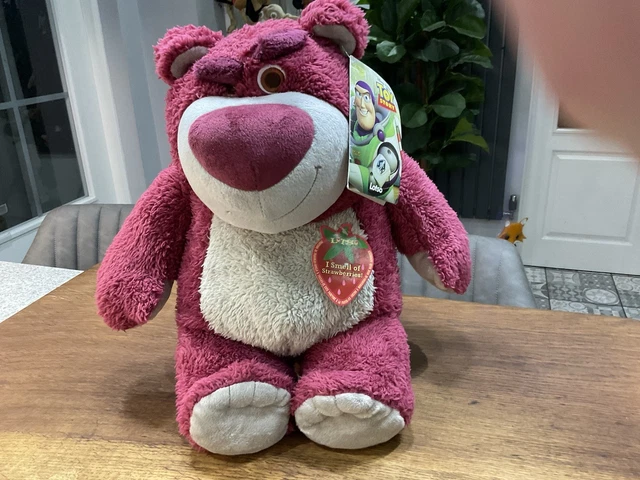 DISNEY-PIXAR TOY STORY 3 Lotso Huggin Bear 14” Plush Strawberry Scented ...