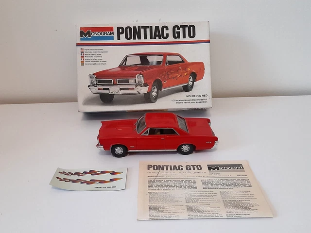 MONOGRAM PONTIAC GTO 1965 ancienne maquette 1/32 montée EUR 25,00 ...