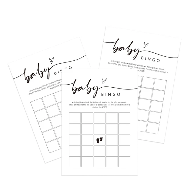 BABY SHOWER BINGO Cards -Set of 30, Fun Baby Shower Game, Minimalist ...