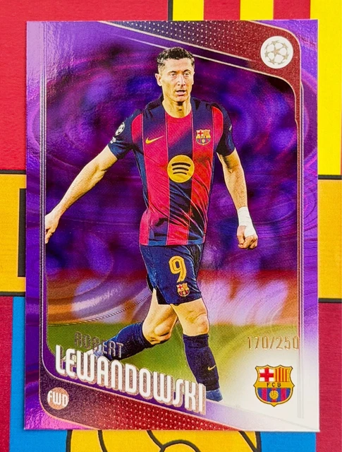 2025-26 TOPPS FLAGSHIP UCC - Robert Lewandowski - Purple Raindrops 170/ ...