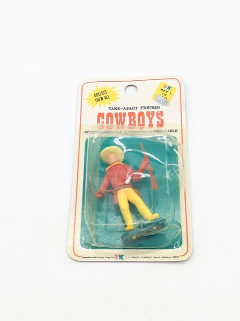 VINTAGE PAIR PLASTIC Cowboy Western Take-Apart Toy Figures - S.S ...
