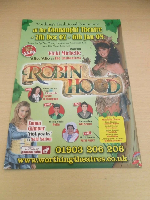 VICKI MICHELLE EMMA Gilmour Hollyoaks Worthing Pantomime Flyer 2007 £5. ...