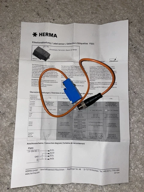 HERMA TASTER FS 03 Label Sensor 680 297 £150.00 - PicClick UK