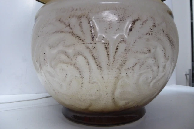 LARGE VINTAGE ELLIS POTTERY MID CENTURY 1960s 70s EMBOSSED PLANT ...