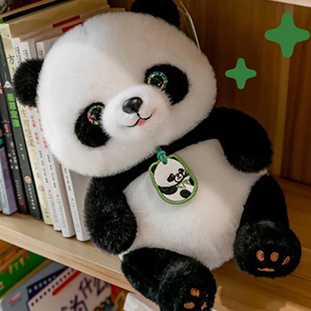 24CM CHINESE PANDA Plush Toy Green Eyes Chest Listing Super Full Soft ...