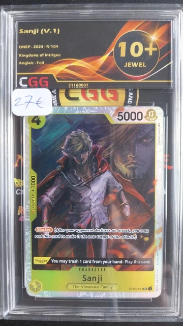 GRADED CARD Sanji (V1) - OP04 ENGLISH ONE PIECE KINGDOMS OF INTRIGUE ...