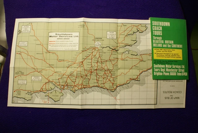 SOUTHDOWN BUS COACH Transport Timetable Route Map West Sussex Edition ...