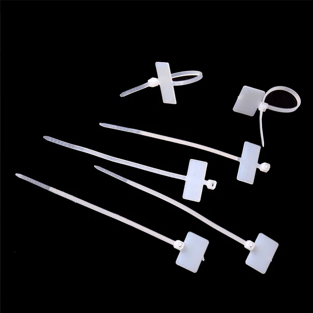 100PCS RJ45 RJ12 Wire Power Cable Label Mark Tags Self-Locking Nylon ...