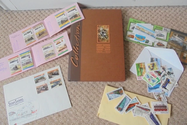 RAILWAY TRAINS STAMPS Joblot Orient Express Stock Book 1/2 Full ...