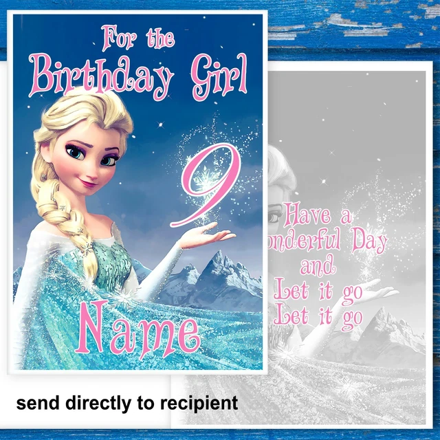 DISNEY FROZEN BIRTHDAY Card with Elsa. Personalise Name + Age £3.25 ...