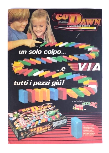 PUBBLICITA' DOMINO GO Dawn Giocadag Old Advertising Werbung Vintage ...