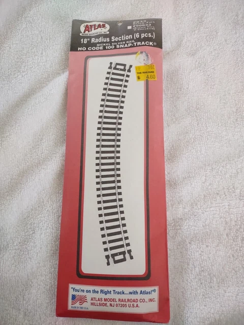 ATLAS MODEL RAILROAD 18" Radius Section 6 Pieces HO Code 100 Snap-Track ...