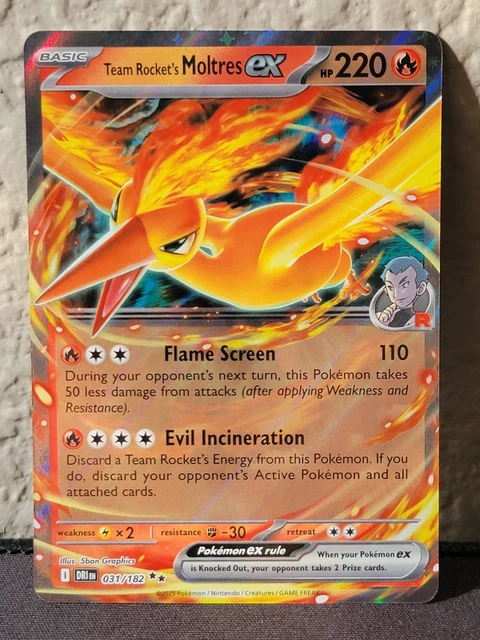 TEAM ROCKET'S MOLTRES ex 031/182 Sv10: Destined Rivals Holo NM £1.55 ...