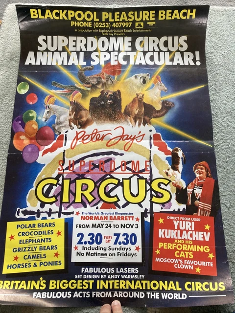VINTAGE BLACKPOOL PLEASURE Beach Poster - Superdome Circus Elephants ...