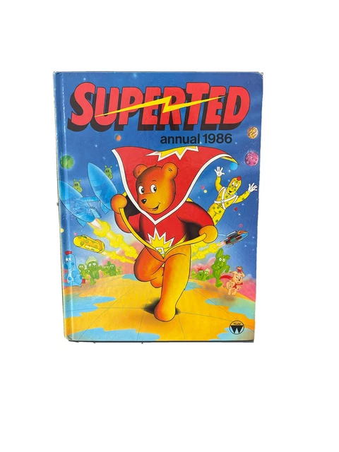 VTG RETRO SUPER Ted SuperTed annual 1986 Childrens Hardback Book tv ...