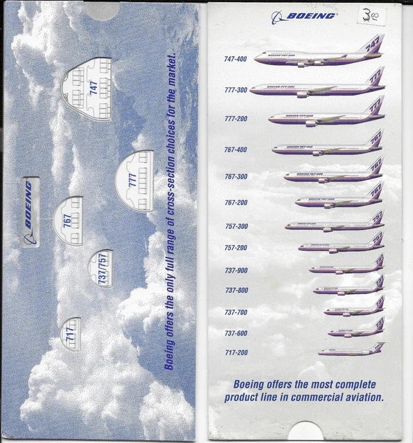 BOEING AIRBUS AIRCRAFT Seating Comparison Chart Brochure £7.51 ...