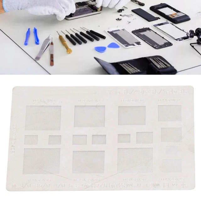 UNIVERSAL BGA REBALLING Stencil Solder Template for Phone IC Chip ...
