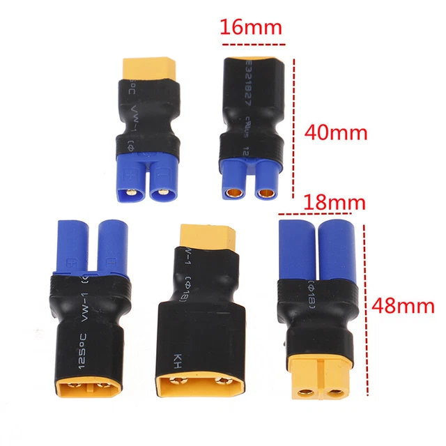 XT60 TO XT90 EC5 EC3 Adapter Plug For RC Lipo Battery Control Charger LR1 $6.51 - PicClick AU