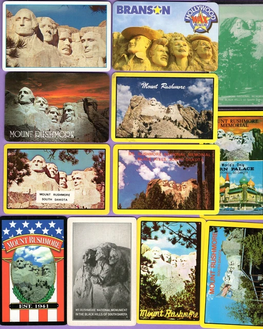 12 SINGLE SWAP Playing Cards MOUNT RUSHMORE SOUTH DAKOTA SOUVENIR ADS 2 ...