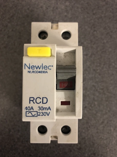 NEWLEC 40 AMP 30mA DOUBLE POLE RCD TYPE AC NLRCD4030A 40A £8.99 ...