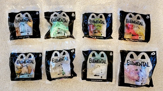 Mcdonalds Disney Pixar Elemental Happy Meal Toys 2023 Complete Set Of