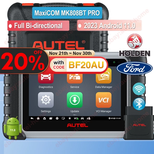 AUTEL MAXICOM MK808BT PRO 2023 Diagnostic Bi-Directional Scan Tool Full ...