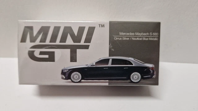 MINI GT MERCEDES-MAYBACH S680 Cirrus Silver / Nautical Blue Metall n ...