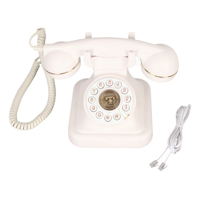 ANTIQUE LANDLINE PHONE Retro Big Button Corded Phone Vintage Decorative ...