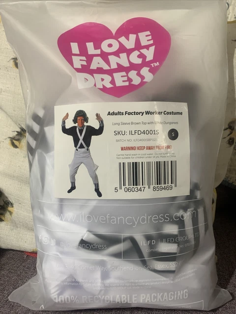 ADULTS FACTORY WORKER Costume-Charlie Chocolate Factory Film Fancy ... ADULTS FACTORY WORKER Costume-Charlie Chocolate Factory Film Fancy ...