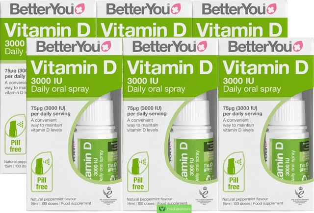 BETTERYOU VITAMIN D3000 Oral Spray Healthy Bones teeth and Immune ...