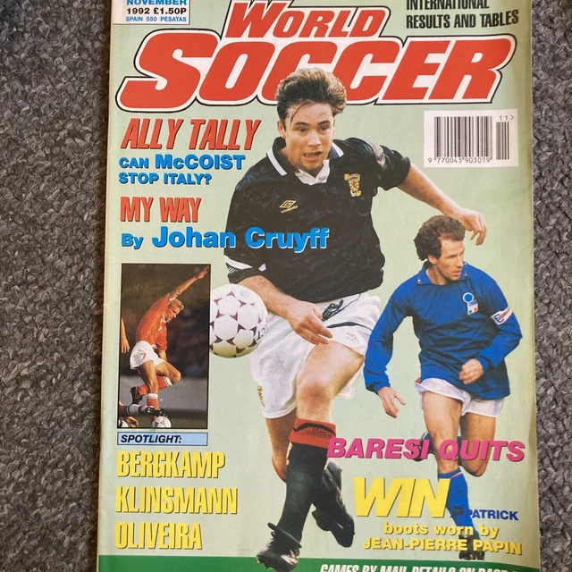 WORLD SOCCER MAGAZINE November 1992 £8.99 - PicClick UK