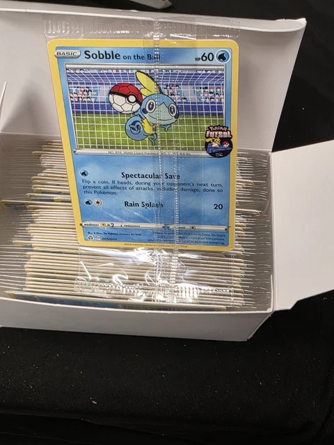 POKEMON BOX OF 50x Promo Sobble On The Ball Card Futsal Box Fresh New £ ...